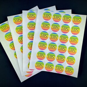 3/4” VHS Rainbow Label Sheet of 24 | Removeable | Retro | Movie ...