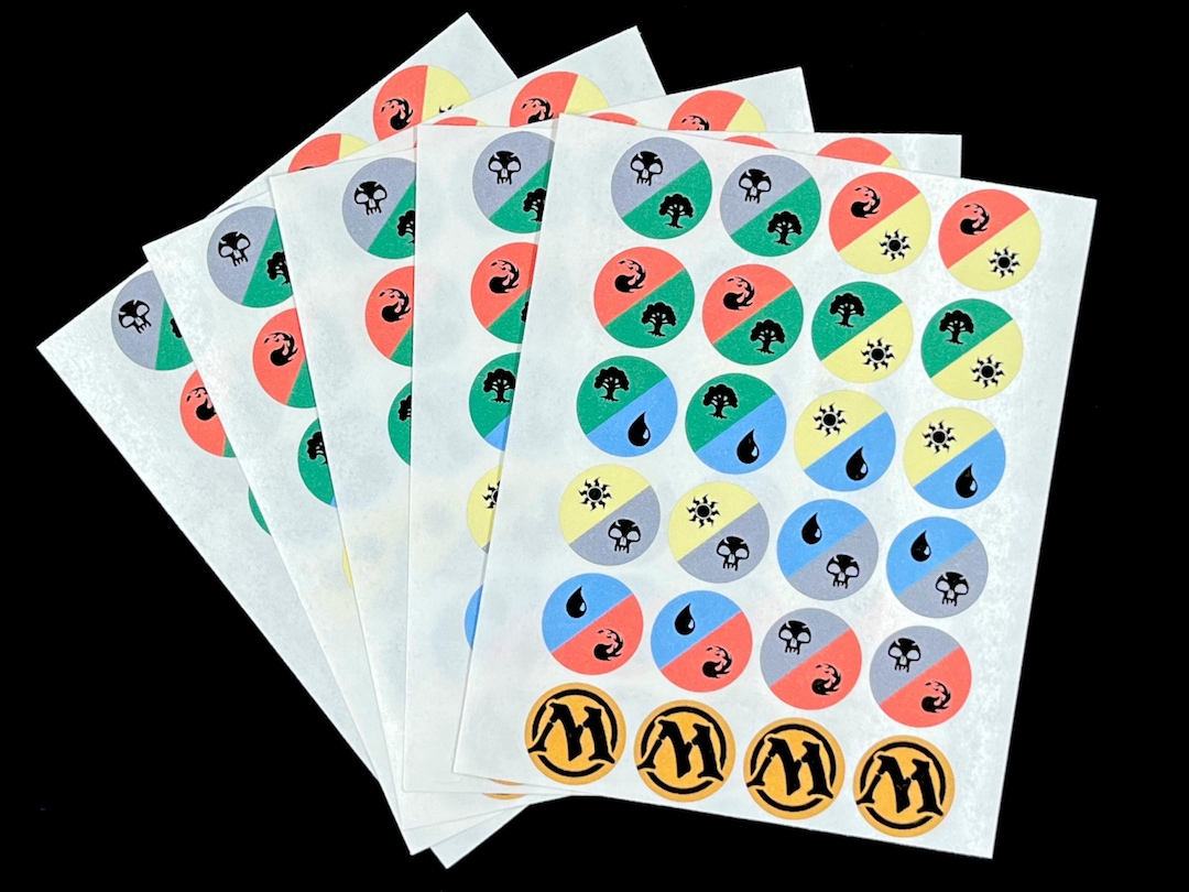 3/4” MTG Hybrid Mana Labels Sheet of 24 | Removeable | TCG | Magic the ...