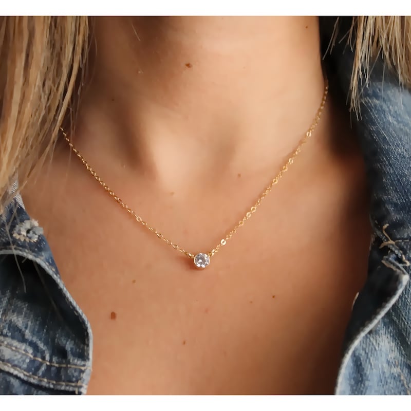 Solitaire Necklace - Etsy