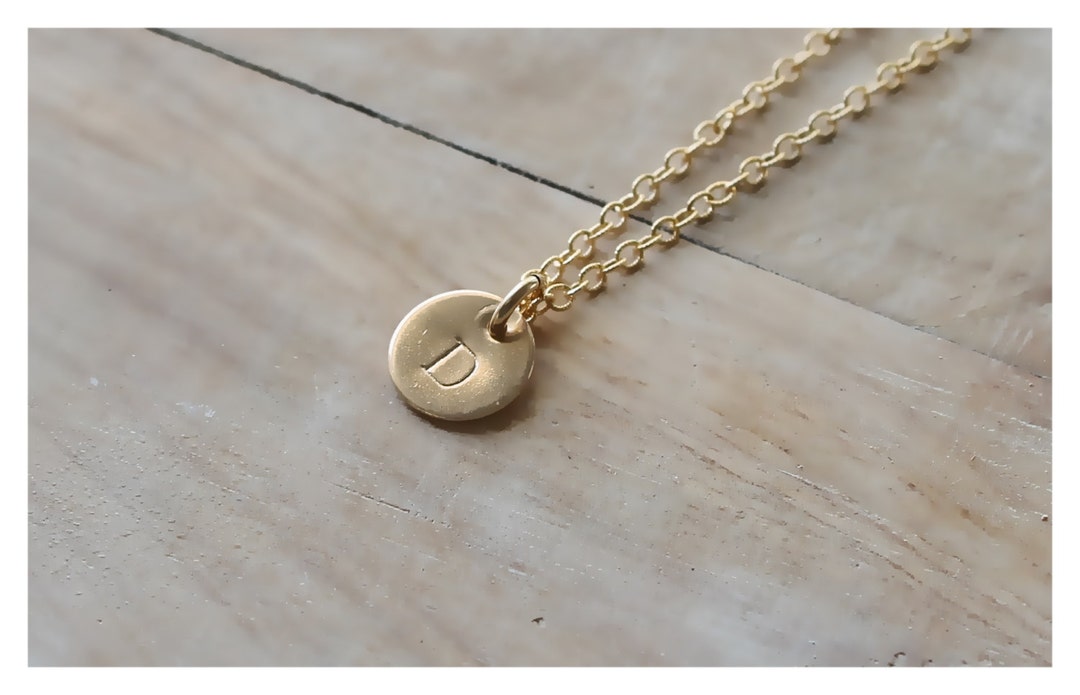 Personalized 14K Gold Filled Initial Disc Necklace - Etsy