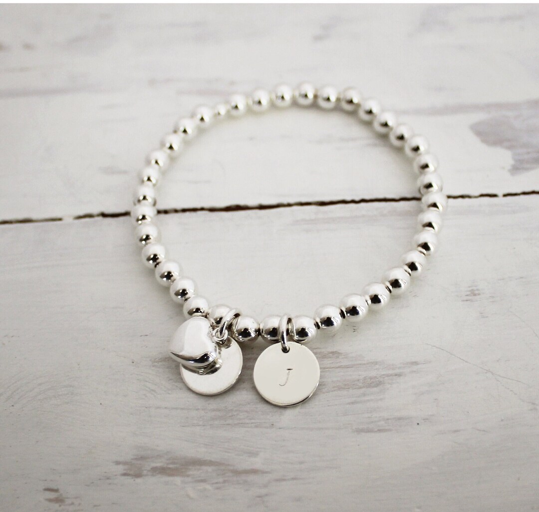 Sterling Silver Beaded Bracelet • Bead Ball Bracelet • Personalized ...