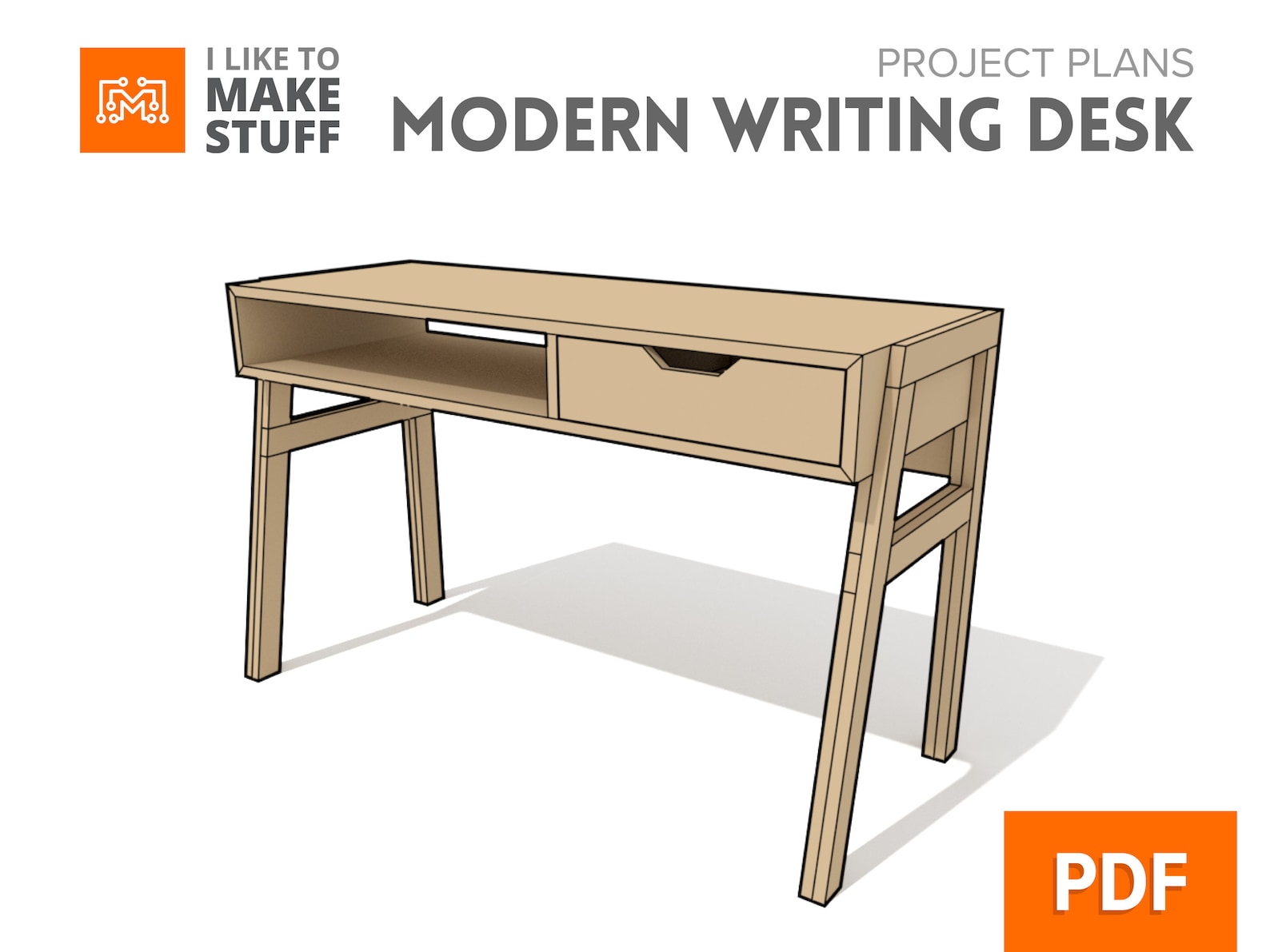 Modern Writing Desk Digital Plans - Etsy