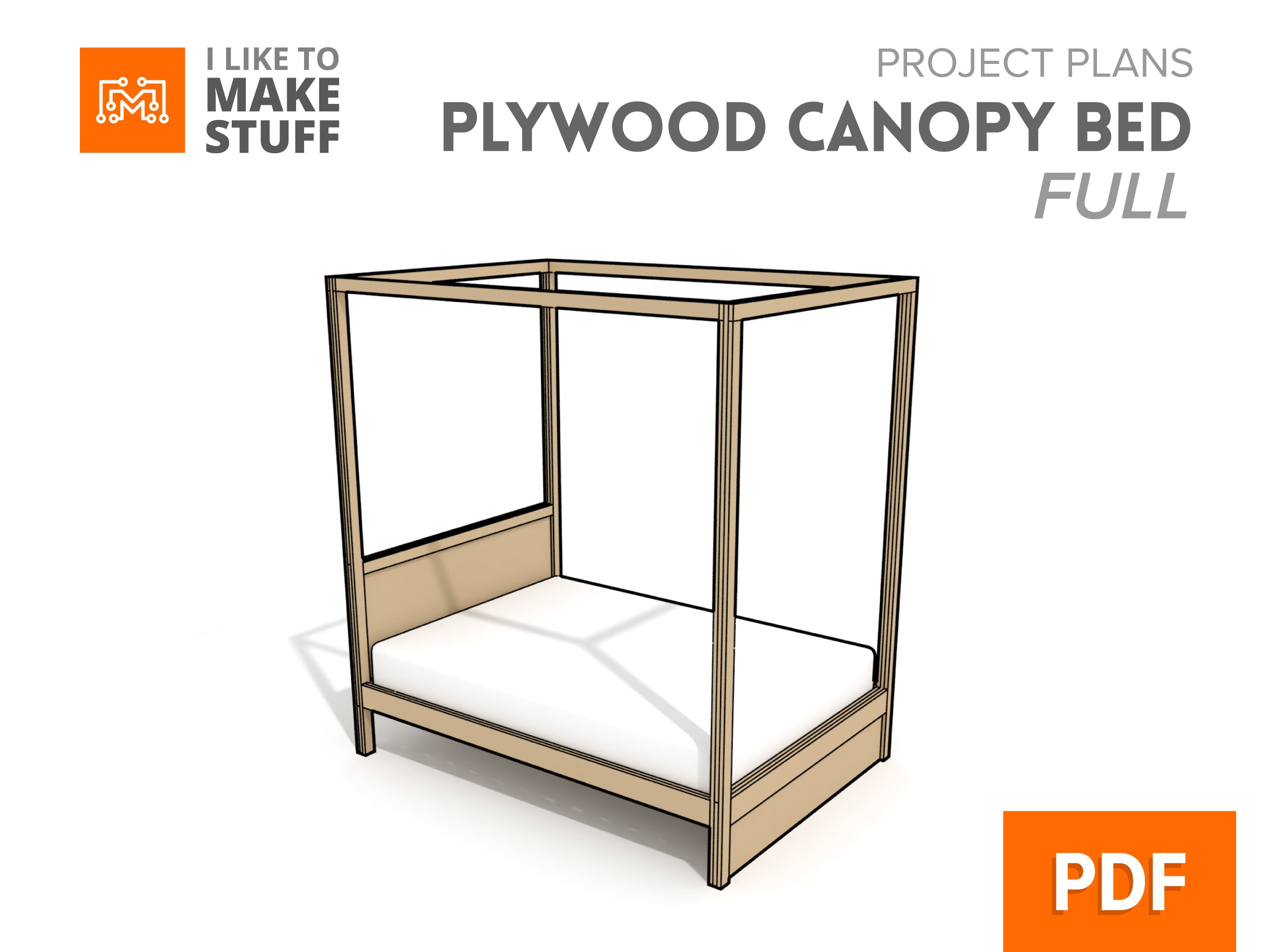 Plywood Canopy Full Bed — Digital Plans - Etsy