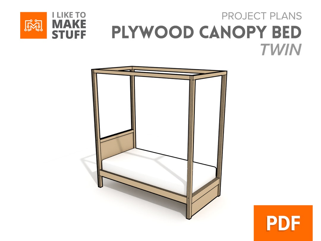 Plywood Canopy Twin Bed — Digital Plans - Etsy