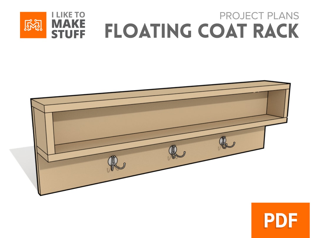 Floating Coat Rack — Digital Plans - Etsy