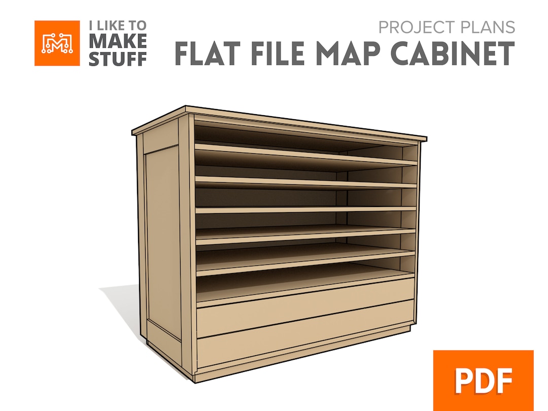 Flat File Open Map Cabinet - Digital Plans - Etsy