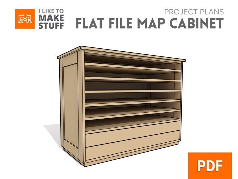 Flat File Open Map Cabinet - Digital Plans - Etsy