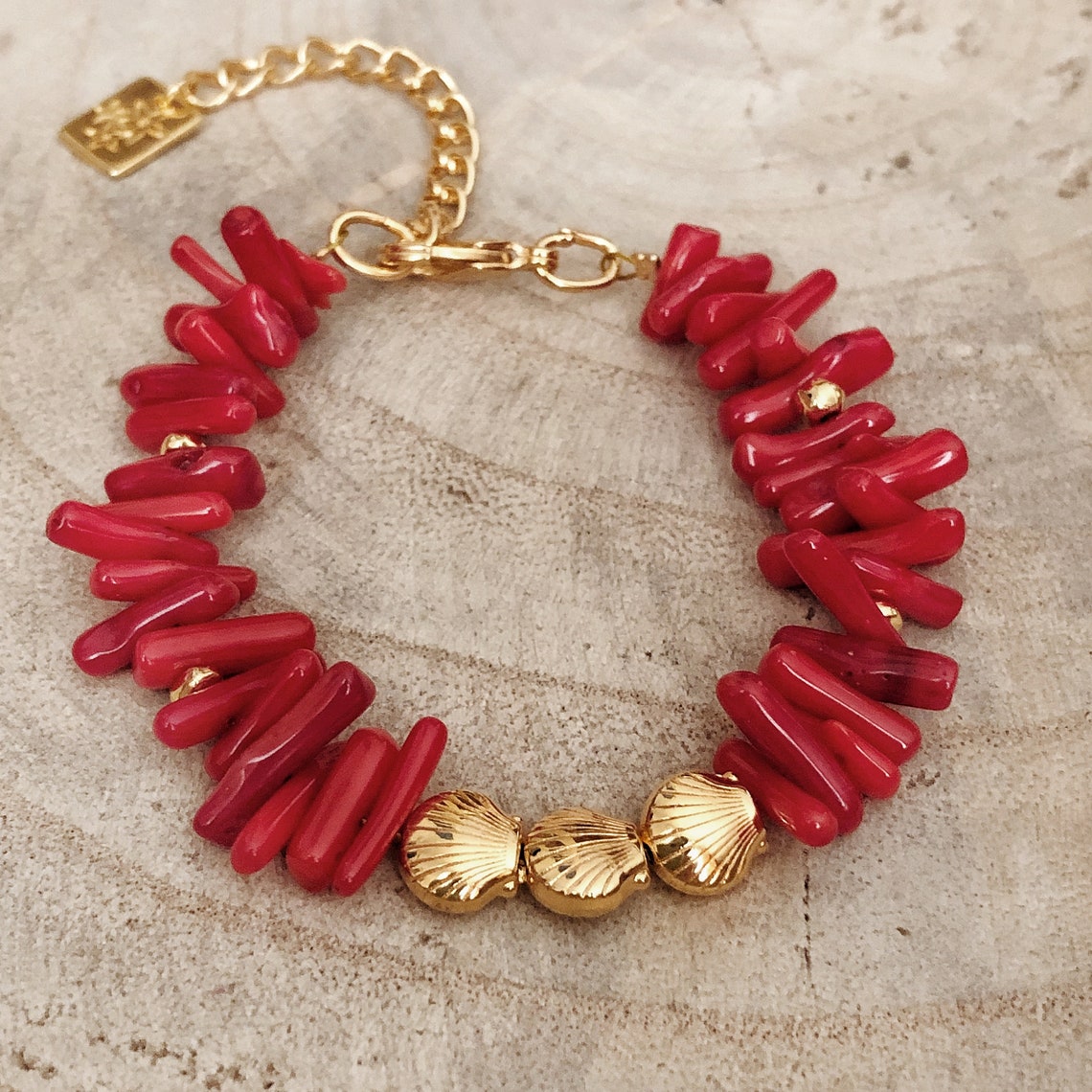 Red Coral Bracelet / Gemstone Bracelets | Etsy