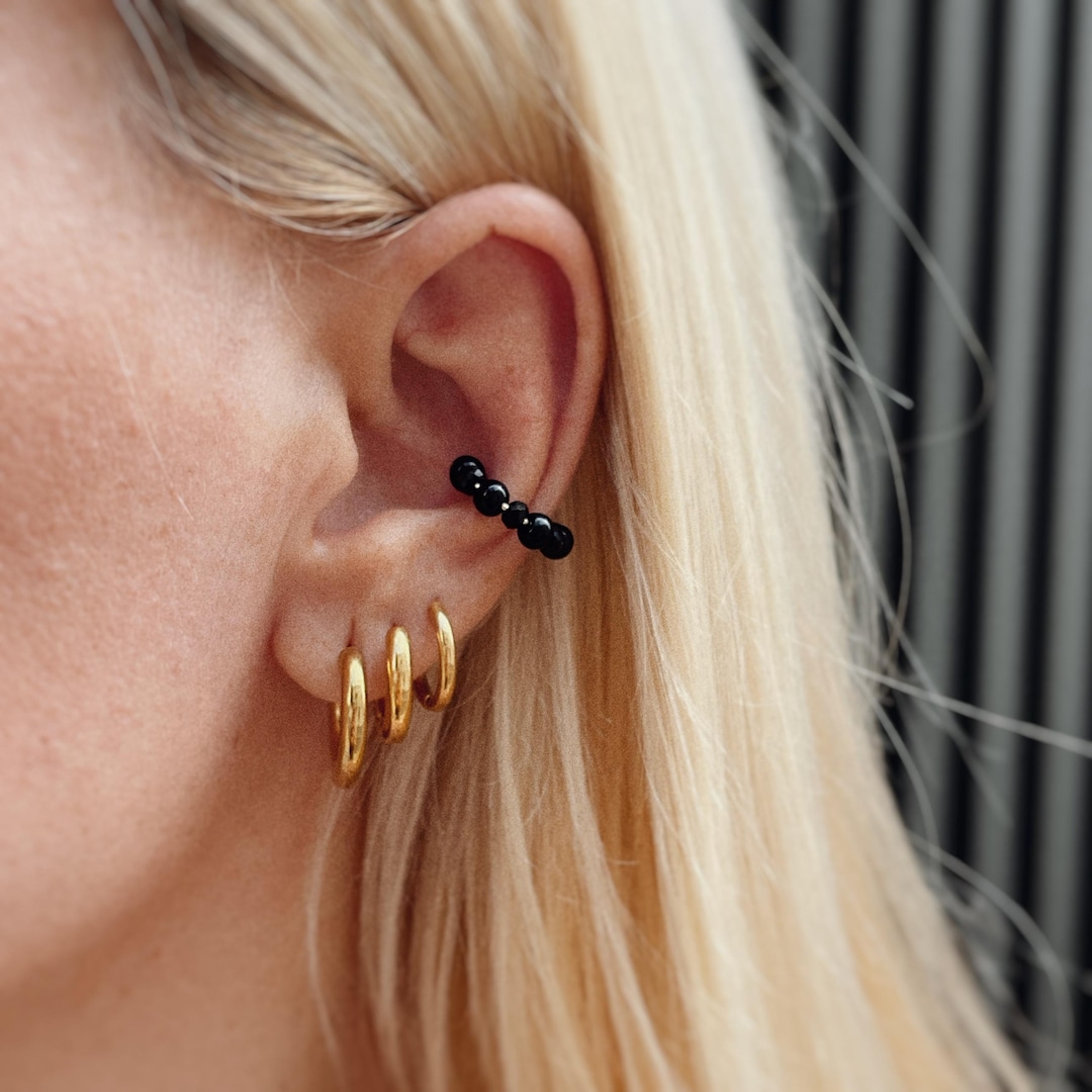 Ear Lobe and Ear Cuffs Set / Gold or Silver Plated Brass / Ear Cuffs ...