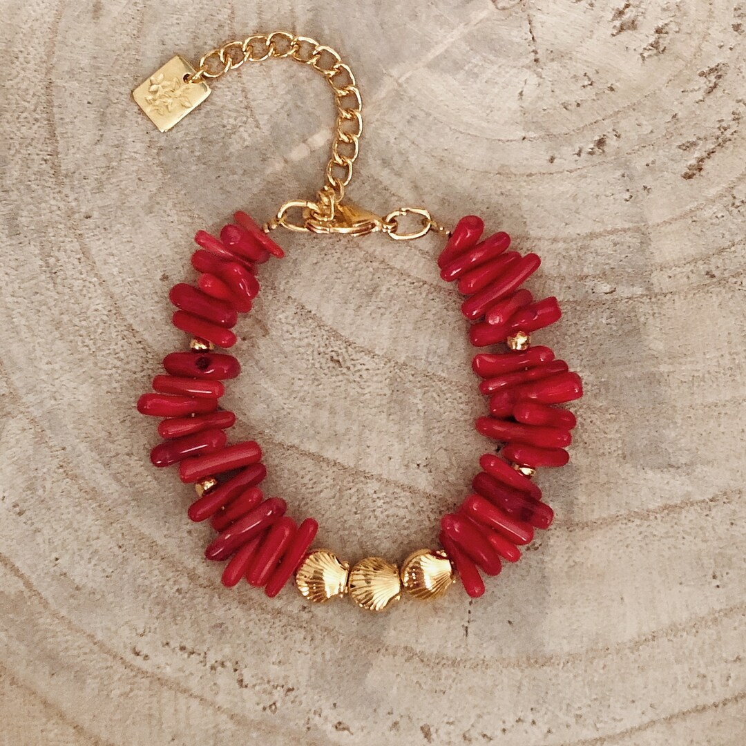 Red Coral Bracelet / Gemstone Bracelets - Etsy