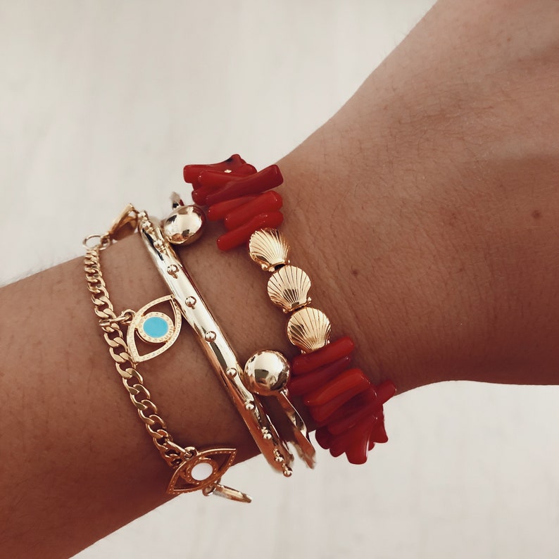 Red Coral Bracelet / Gemstone Bracelets | Etsy