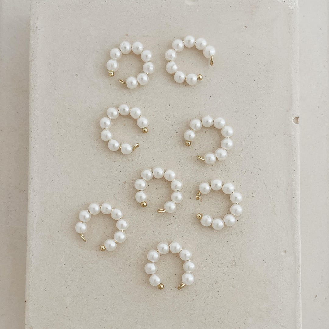 Pearl Ear Cuff Earrings / Beaded Ear Cuffs / Bridesmaids Gifts / Ear ...