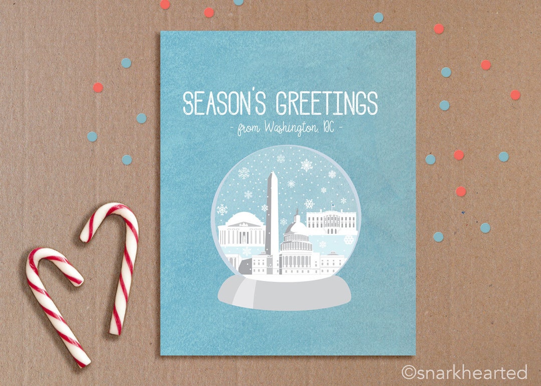 Seasons Greetings Straight From Washington, DC Holiday Cards single or ...