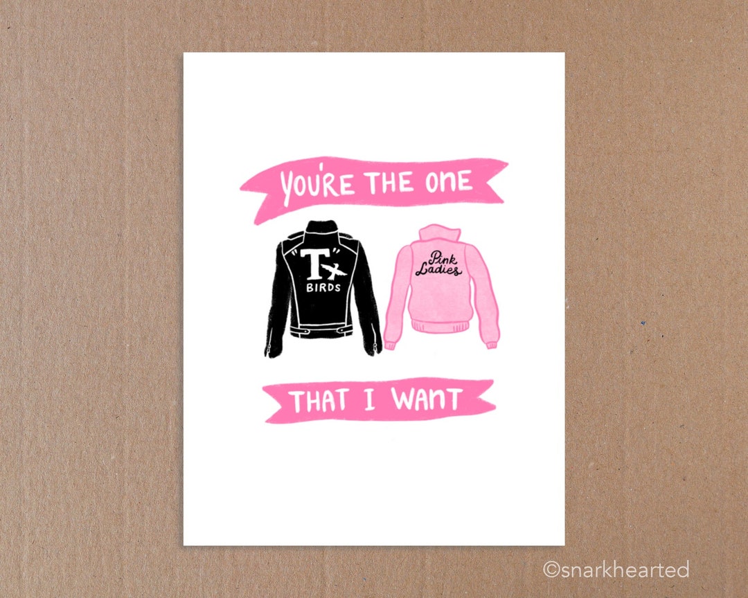 You’re the One That I Want! | Grease Themed Card | Pink Ladies - Etsy