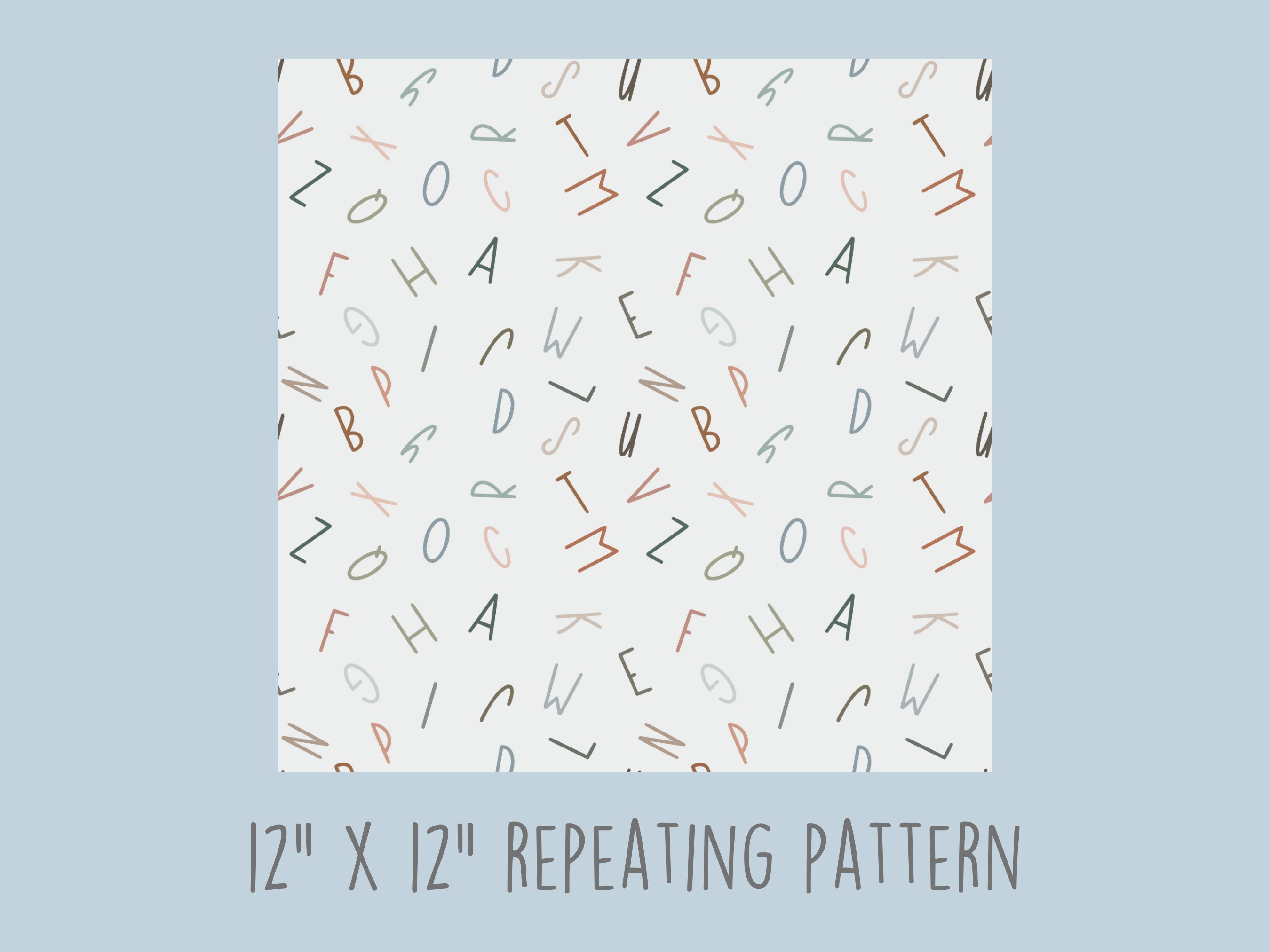 Alphabet Seamless Digital File Fabric ABC Pattern Download, Classroom ...