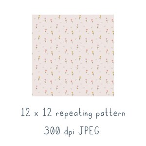 Tulip Seamless Digital File Fabric Floral Pattern Download, Pink Tulip ...