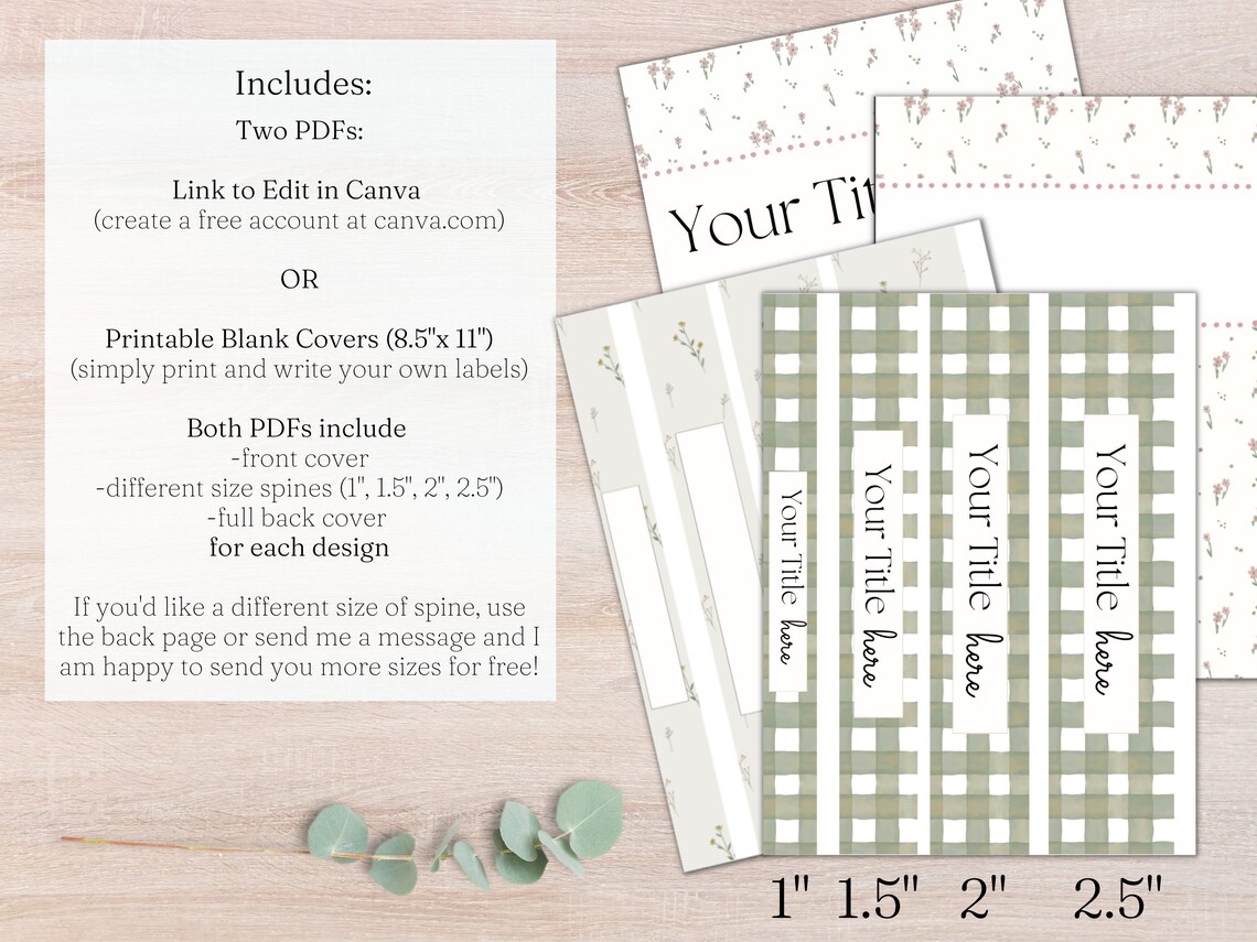 Binder Cover Sheets 11 Printable & Editable Binder Covers and - Etsy