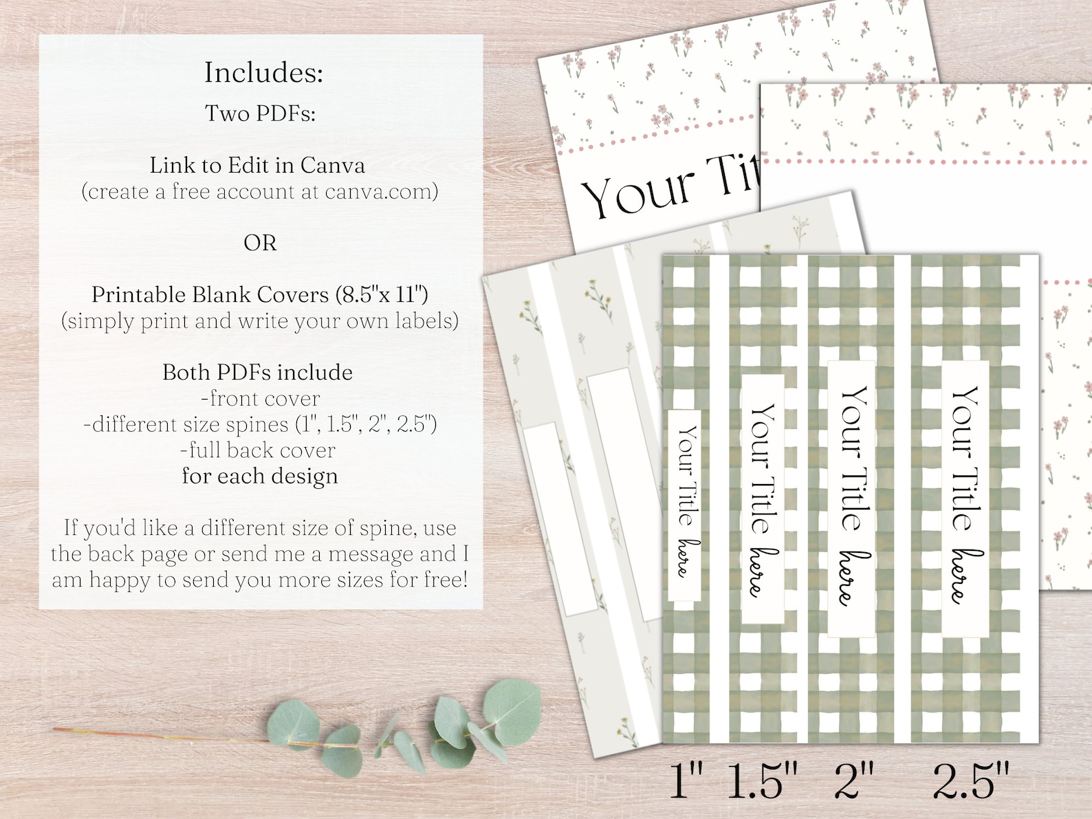 Binder Cover Sheets, 11 Printable & Editable Binder Covers and Spines ...