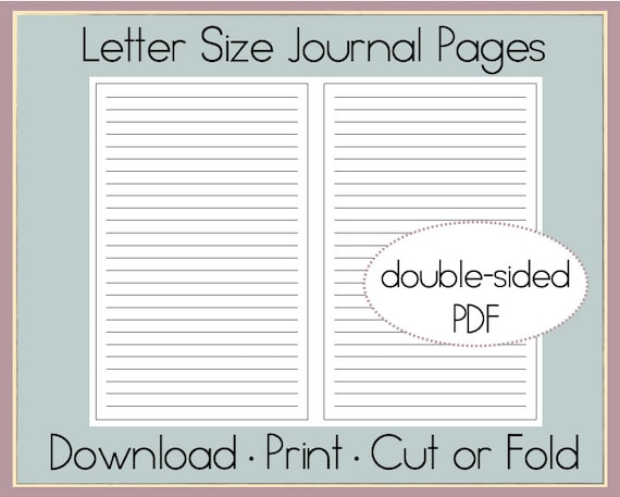 Lined Paper Instant Download Letter Size Journal Pages | Etsy
