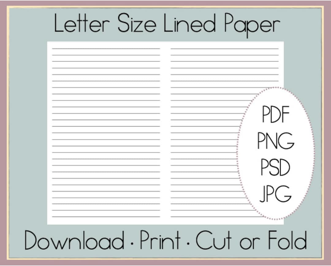 Lined Paper Digital | Lined Paper Printable | Lined Pages Download ...