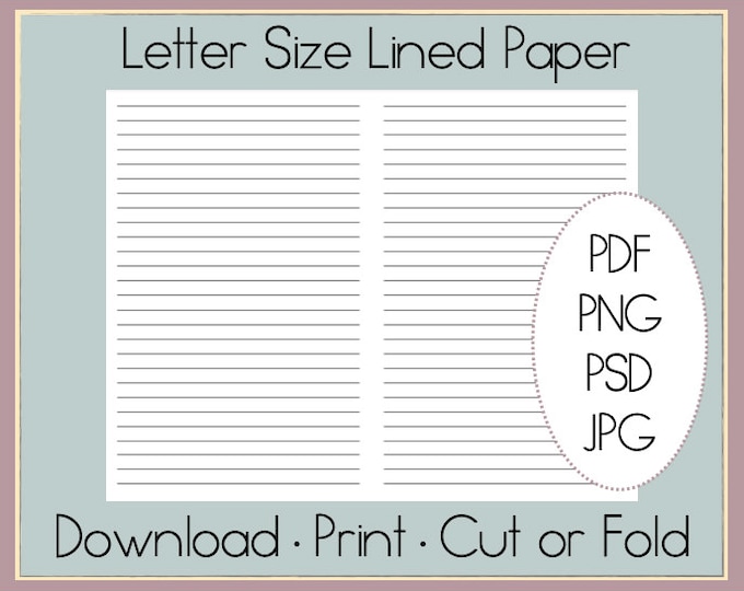 Lined Paper Digital | Lined Paper Printable | Lined Pages Download ...