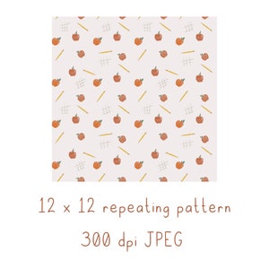 Back to School Seamless Digital File Fabric Apples Pattern Download ...
