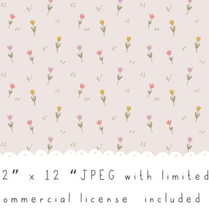 Tulip Seamless Digital File Fabric Floral Pattern Download, Pink Tulip ...