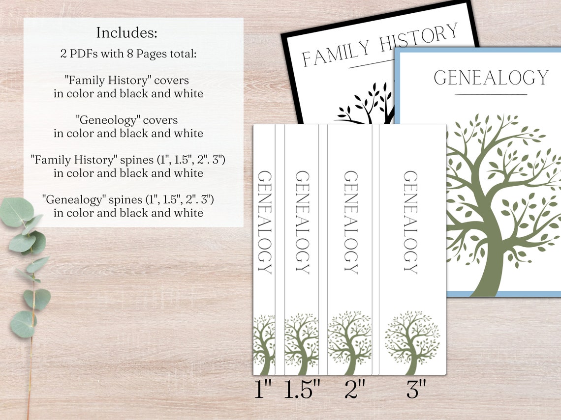Family History Binder Cover | Genealogy Cover | Printable Cover Sheet ...