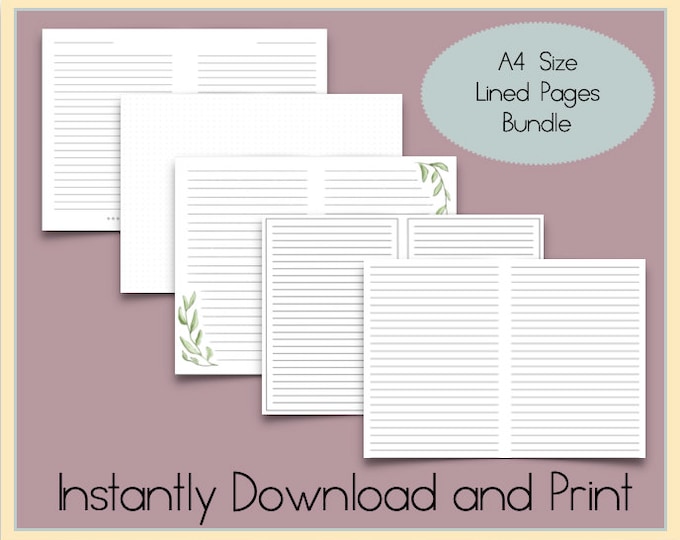 Lined Paper Printable, Printable Lined Paper, Lined Journal Pages ...