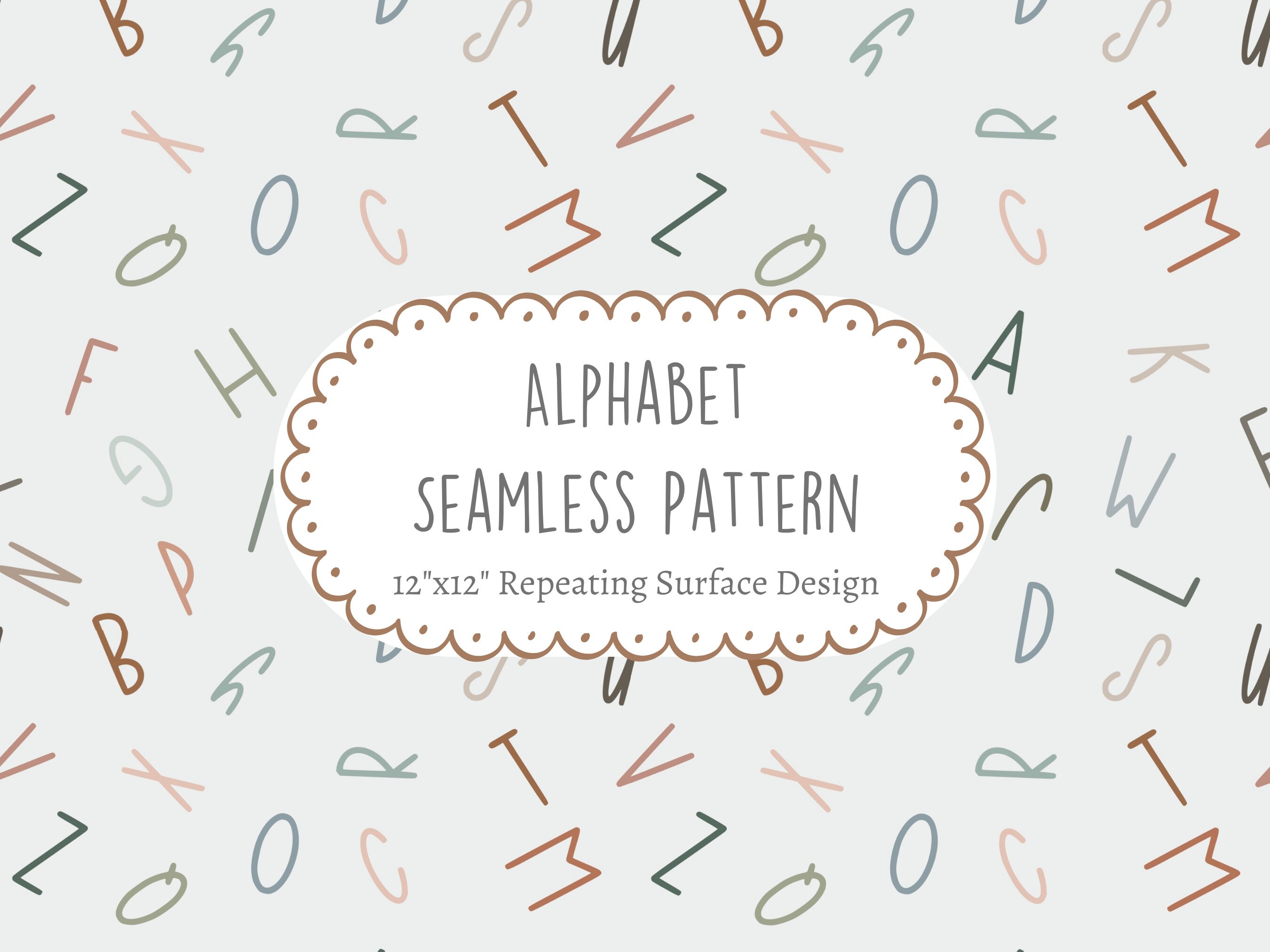 Alphabet Seamless Digital File Fabric ABC Pattern Download, Classroom ...