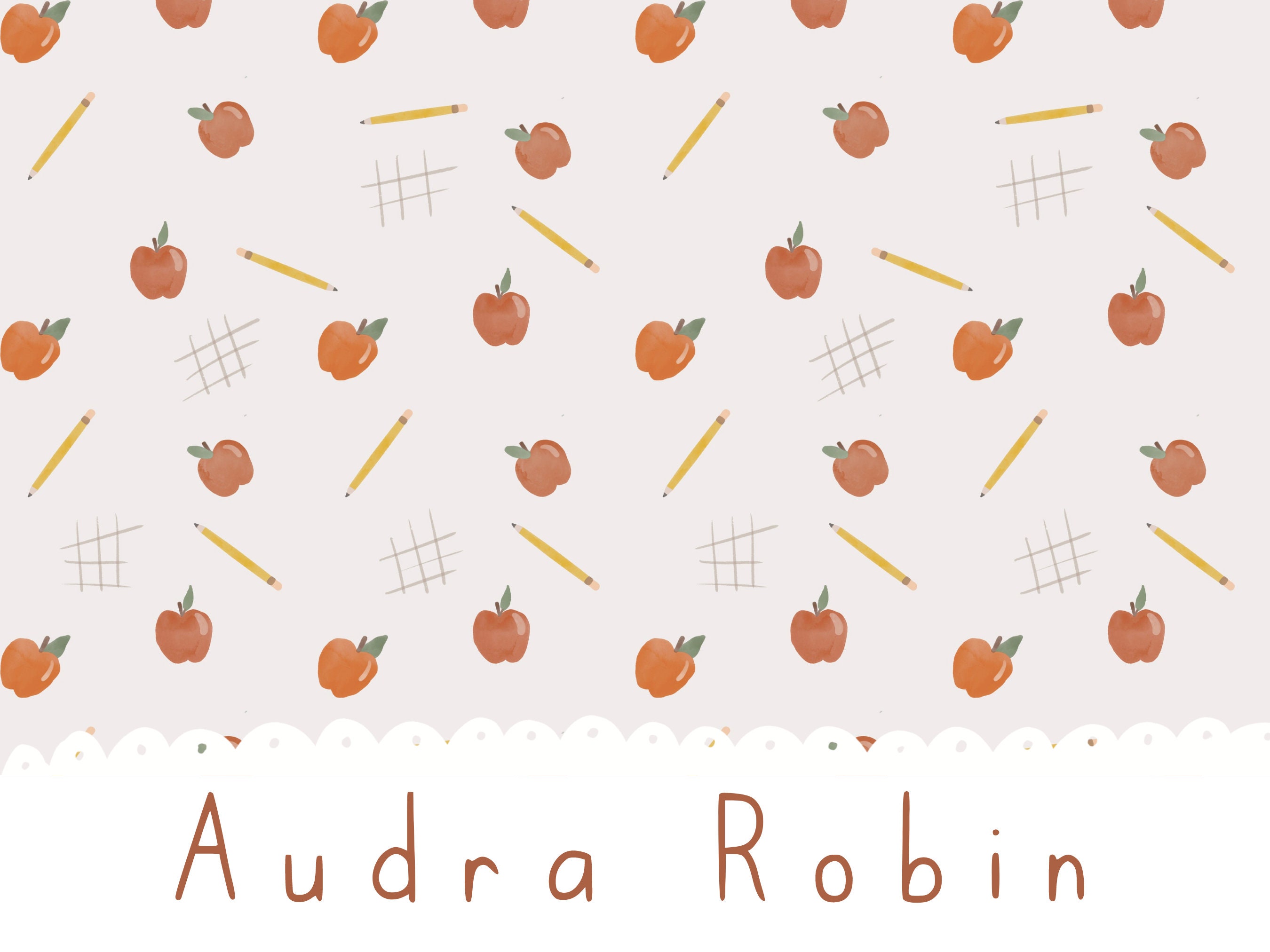 Back to School Seamless Digital File Fabric Apples Pattern Download ...