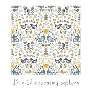 Nordic Inspired Seamless Pattern, Scandinavian Seamless File, Scandi ...