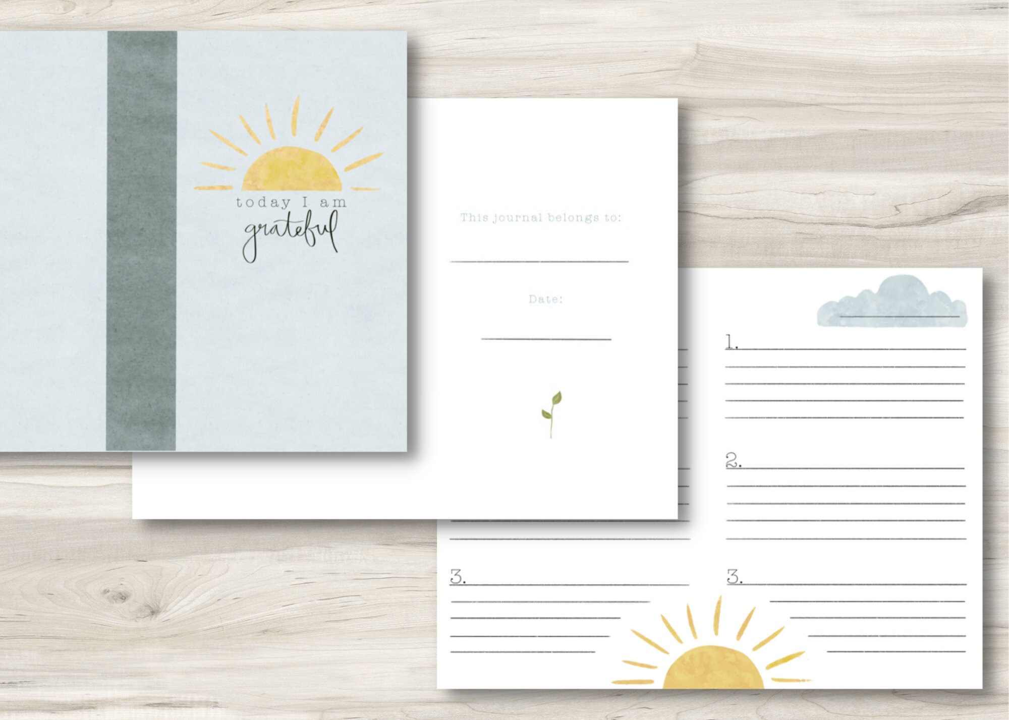 Printable Gratitude Journal Thankful Notebook Digital Download Print ...