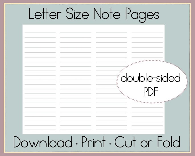 Printable Note Paper Lined Paper Download and Print Four Long Pages ...