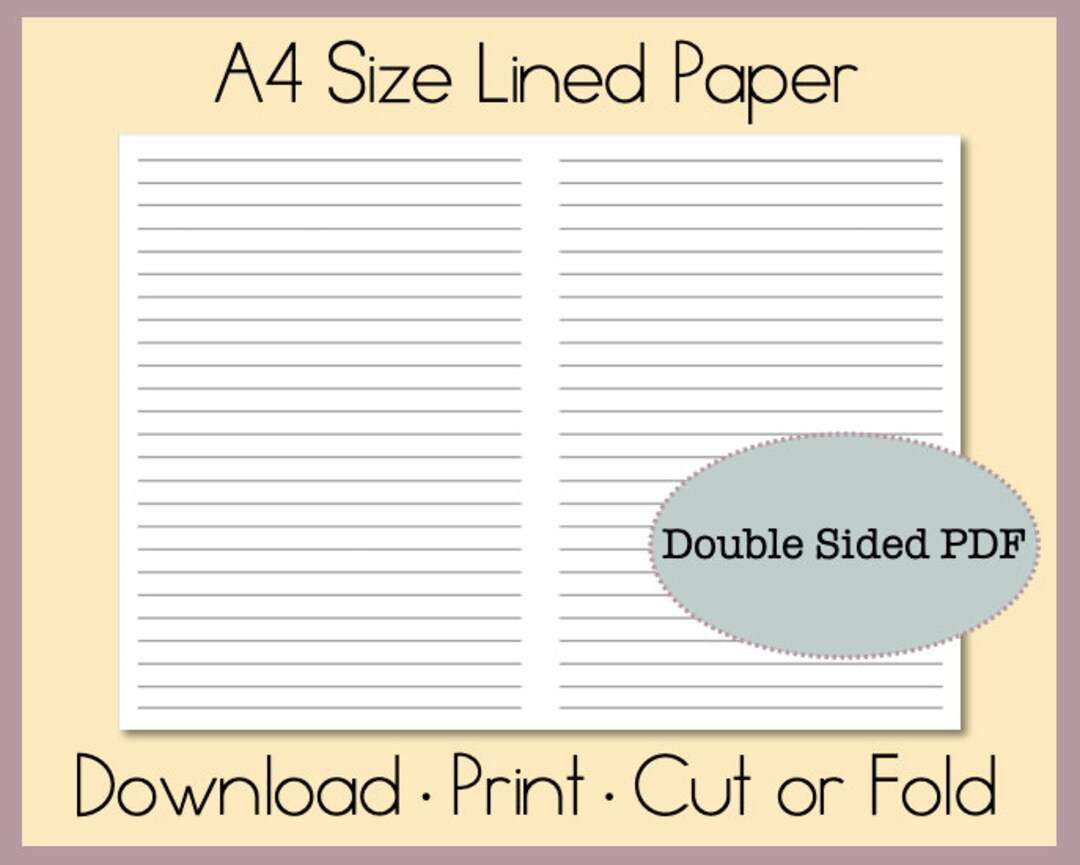Lined Paper Digital Lined Paper Printable Lined Pages Download A4 Size ...