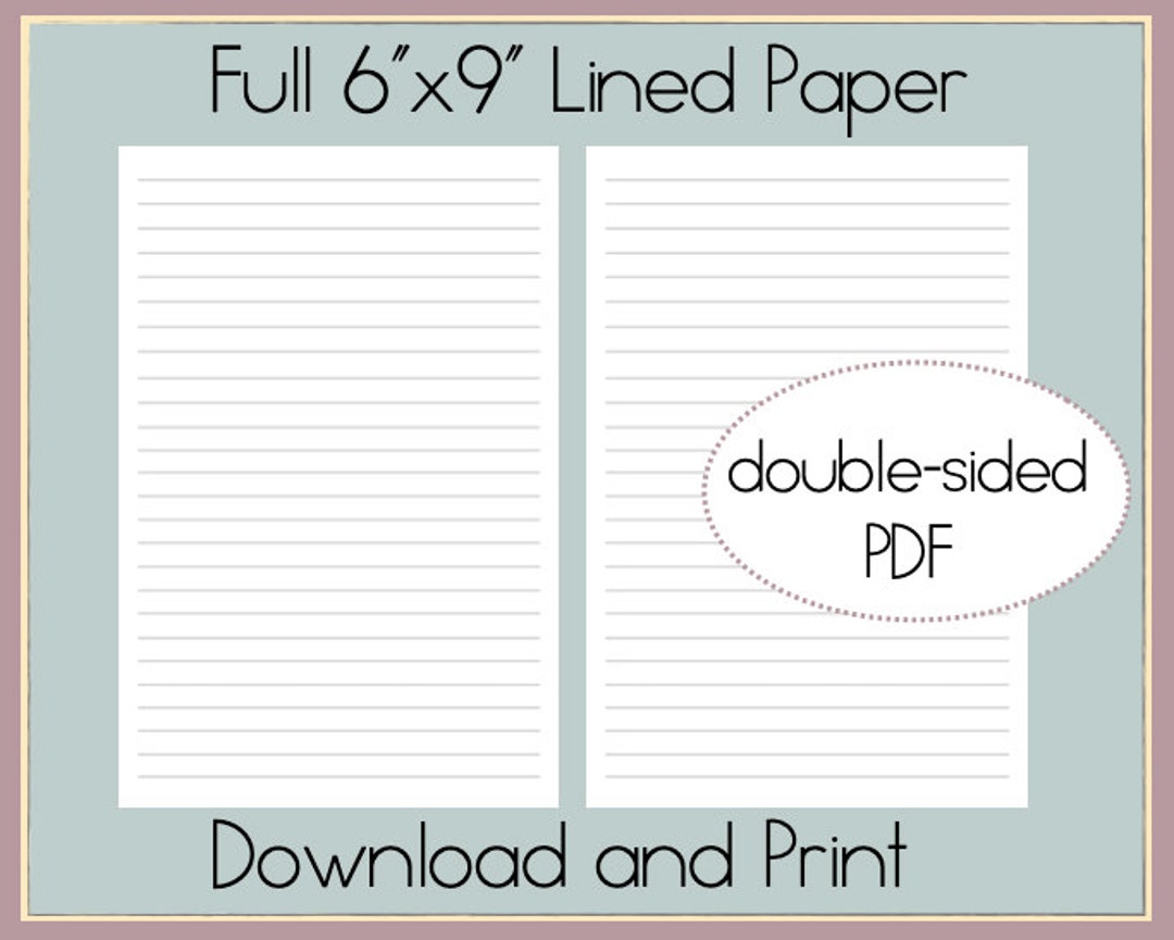 6x9 Lined Paper Download And Print 6x9 Journal Page Etsy Canada 6x9 Lined Paper Download And Print 6x9 Journal Page Etsy Canada