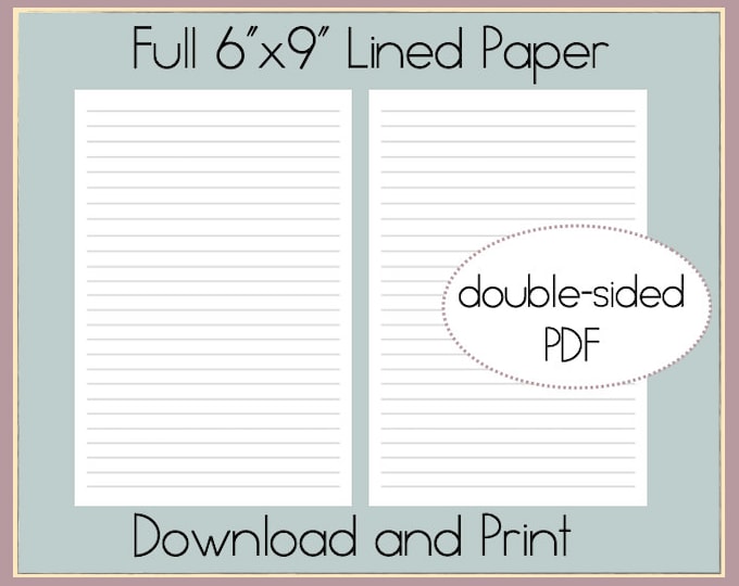 Blank Lined Paper, 6x9, Test Listing - Etsy Canada