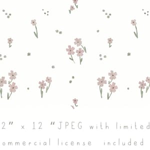 Pink Flower Seamless Digital File Fabric Floral Pattern Download ...