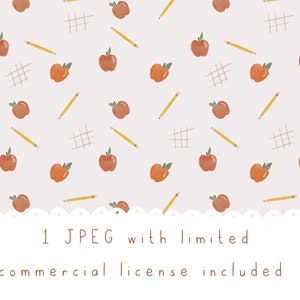 Back to School Seamless Digital File Fabric Apples Pattern Download ...