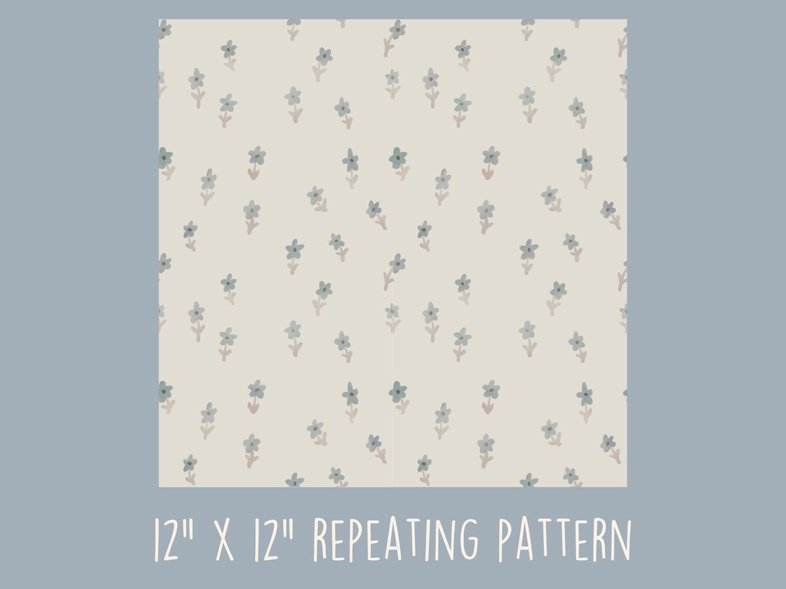 Blue Floral Seamless Digital Paper Spring Floral Spring - Etsy