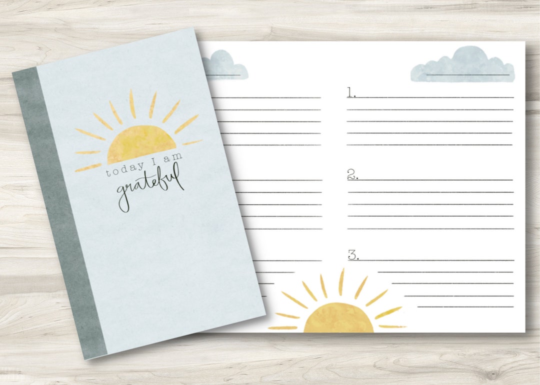 Printable Gratitude Journal Thankful Notebook Digital Download Print ...