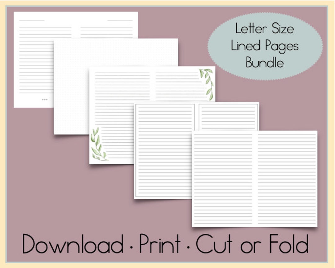 Lined Paper Digital Bundle | Lined Paper Printable | Lined Pages ...