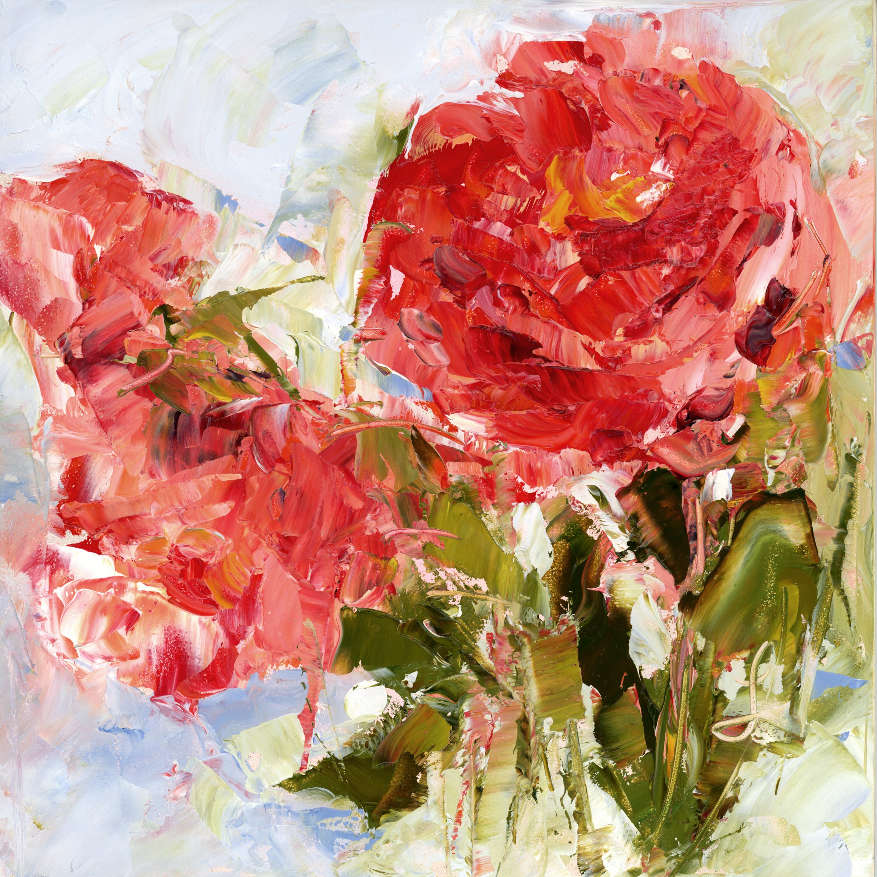Red Peony Oil Painting
