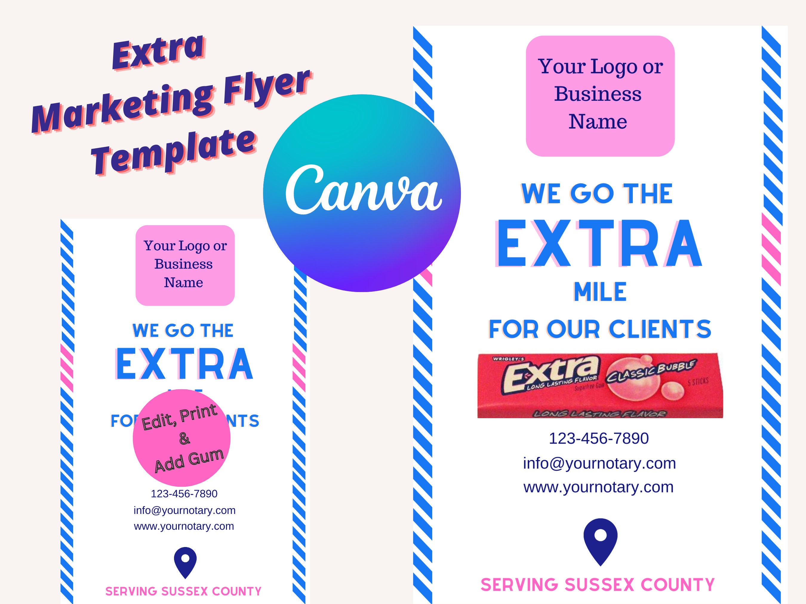 Extra Gum Marketing Flyer Template Loan Signing Agent Mobile Notary - Etsy