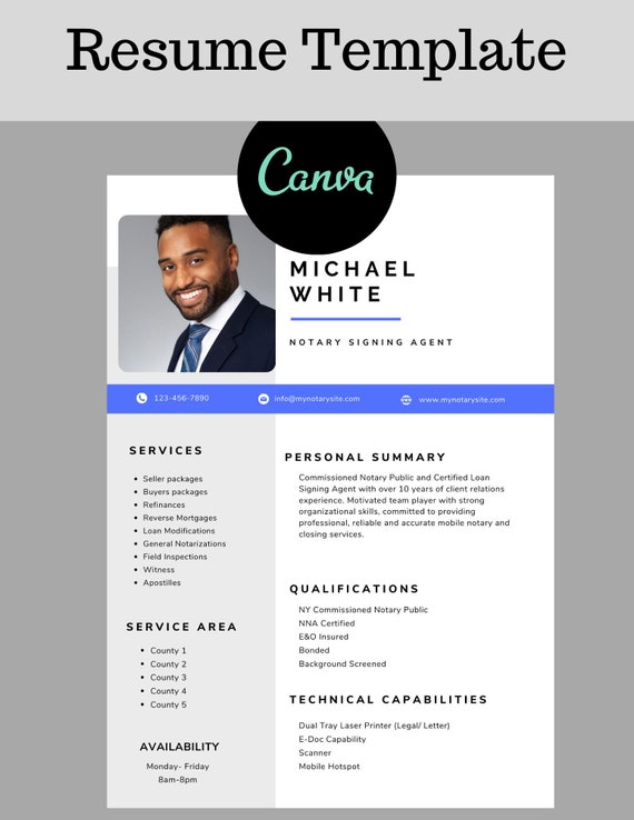 Notary Signing Agent Resume Template Loan Signing Agent - Etsy