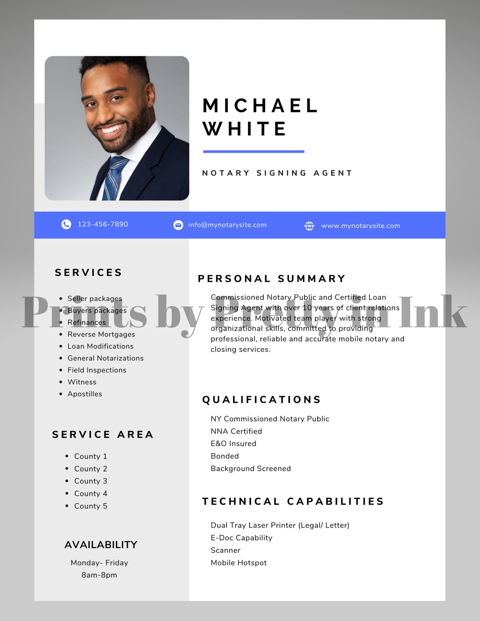 Notary Signing Agent Resume Template | Loan Signing Agent | Mobile ...