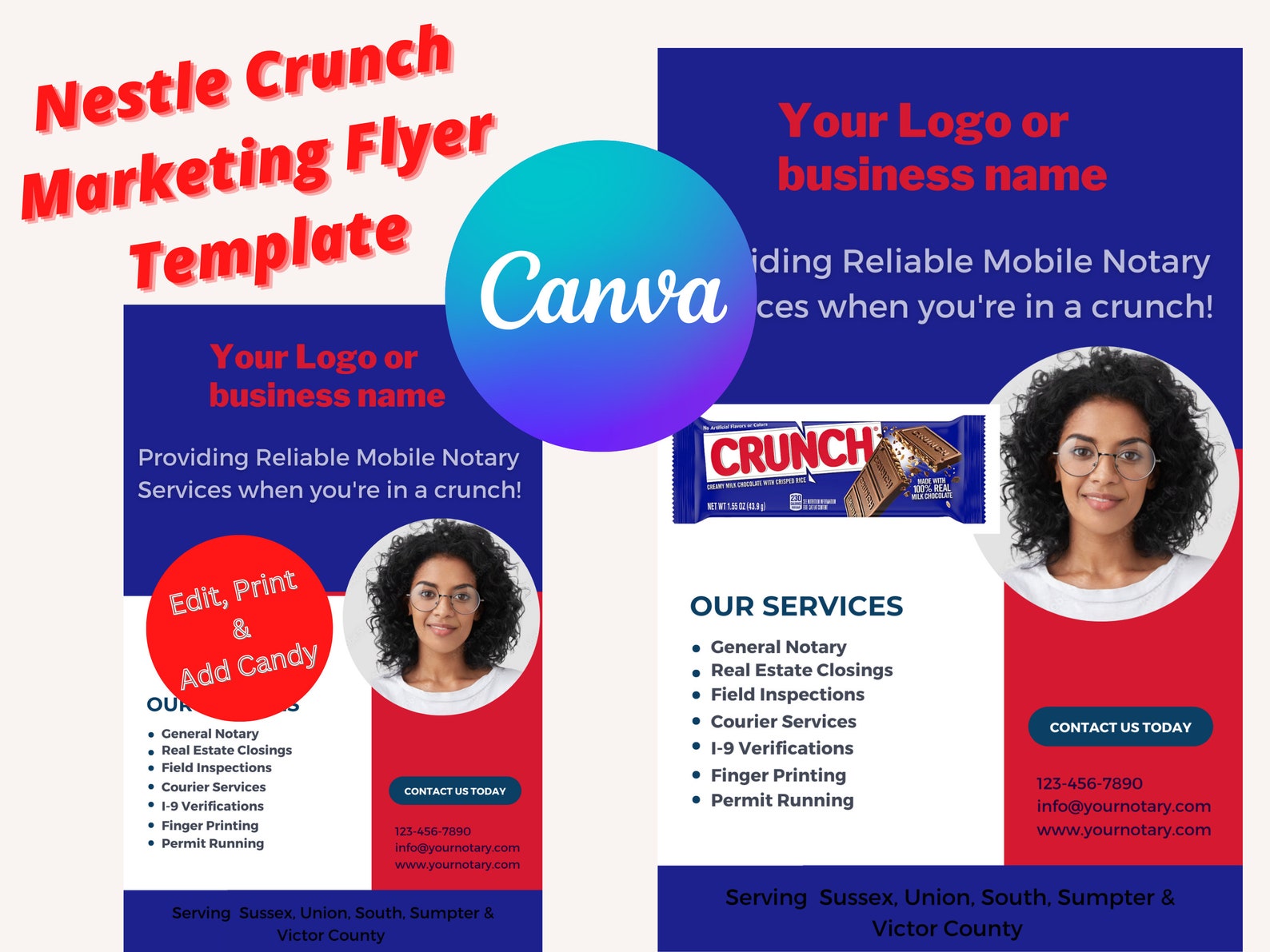 Nestle Crunch Notary Marketing Flyer Template Loan Signing - Etsy