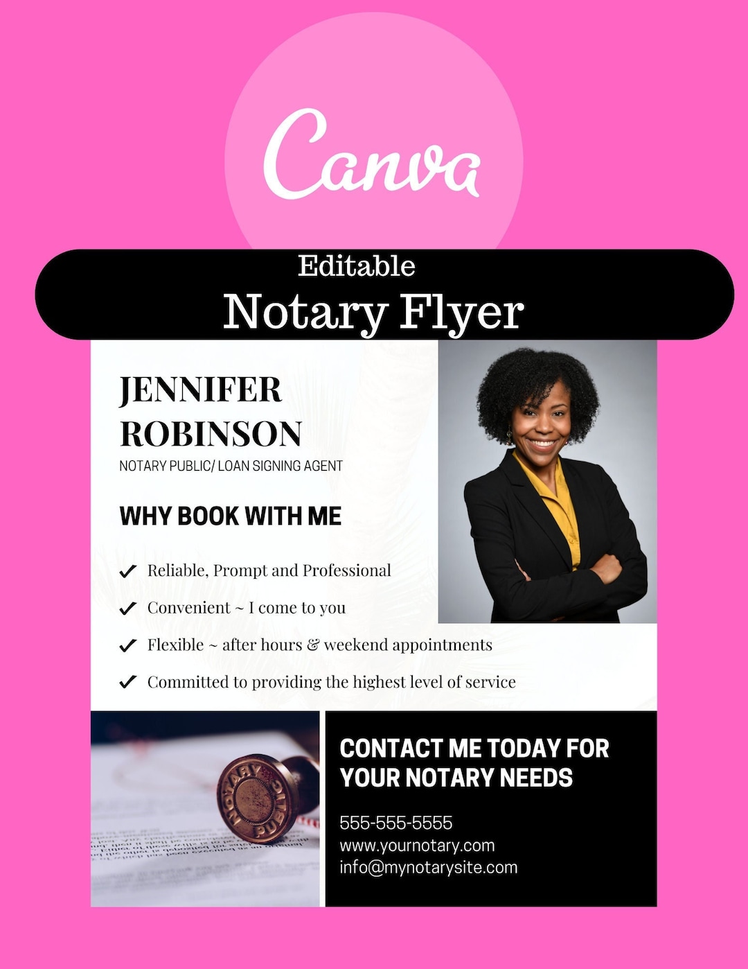 Notary Marketing Flyer Template | Social Media Flyer | Loan Signing ...