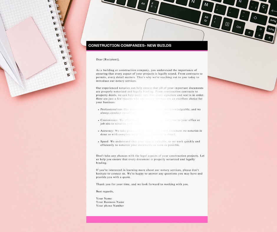 Notary Marketing Letter/ Email | Loan Signing Agent | Mobile Notary - Etsy
