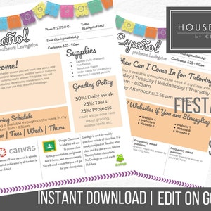 Editable Class Syllabus Visual Syllabus Template Templates | Etsy